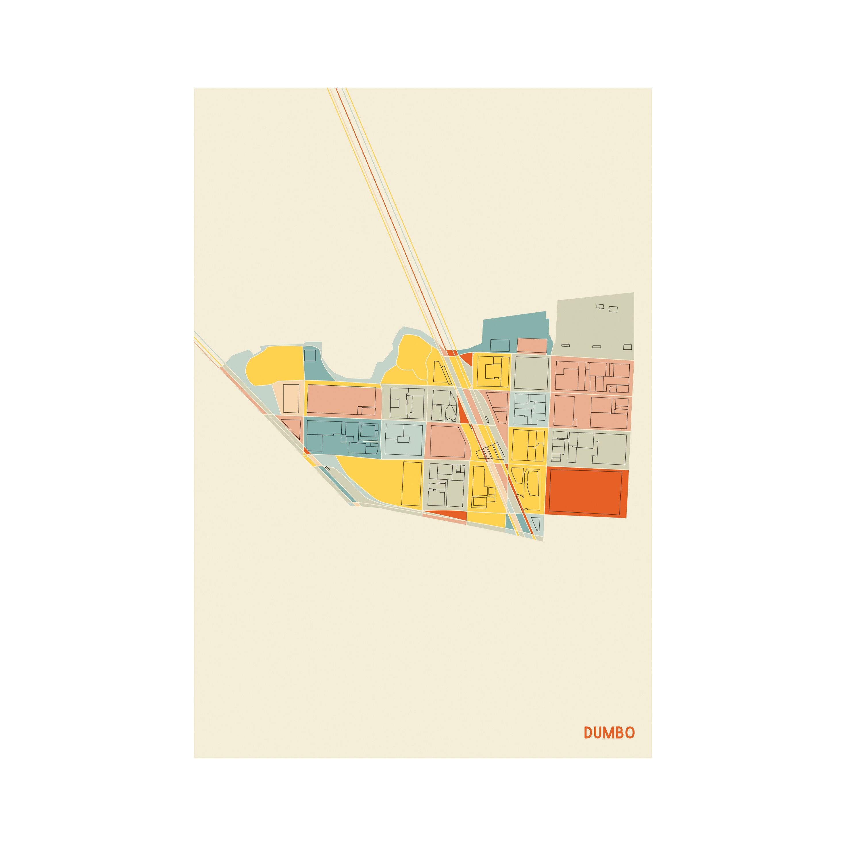 Dumbo BROOKLYN Map Bellas Artes Giclée Print Calidad del | Etsy