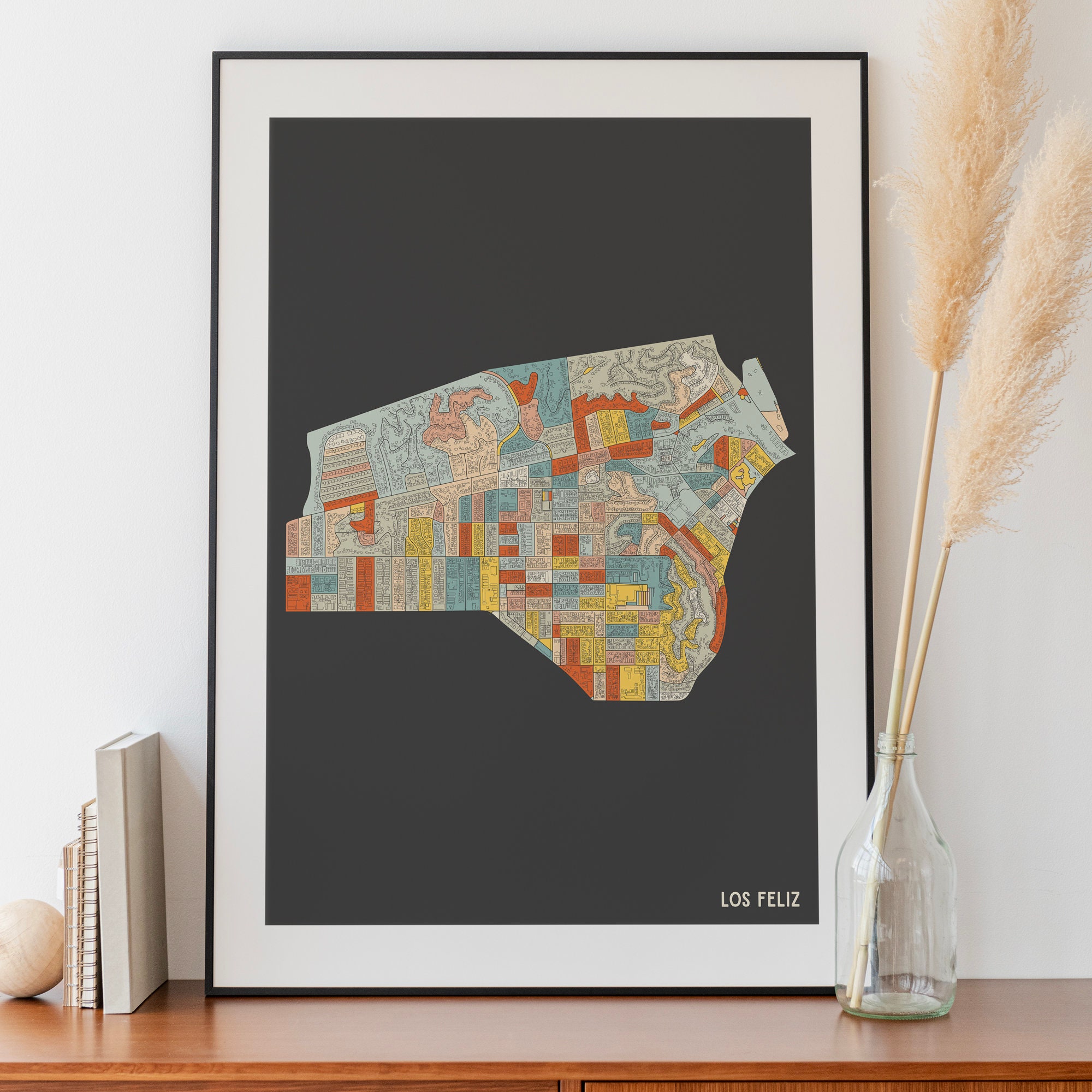 Los Feliz Los Angeles Neighborhood Map Fine Art Giclée | Etsy