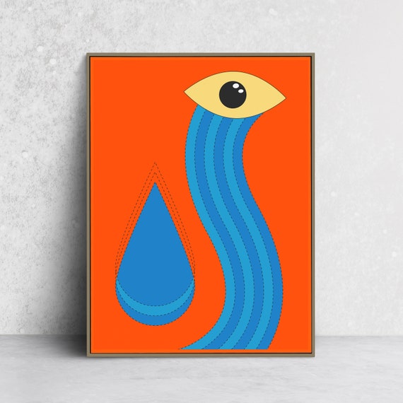 MAGIC EYE 4 Red Yellow Blues Minimalist Psychedelic | Etsy