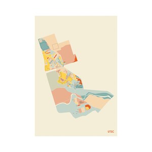 UTSC UNIVERSITY of TORONTO at Scarborough Campus Map Fine Art Giclée ...