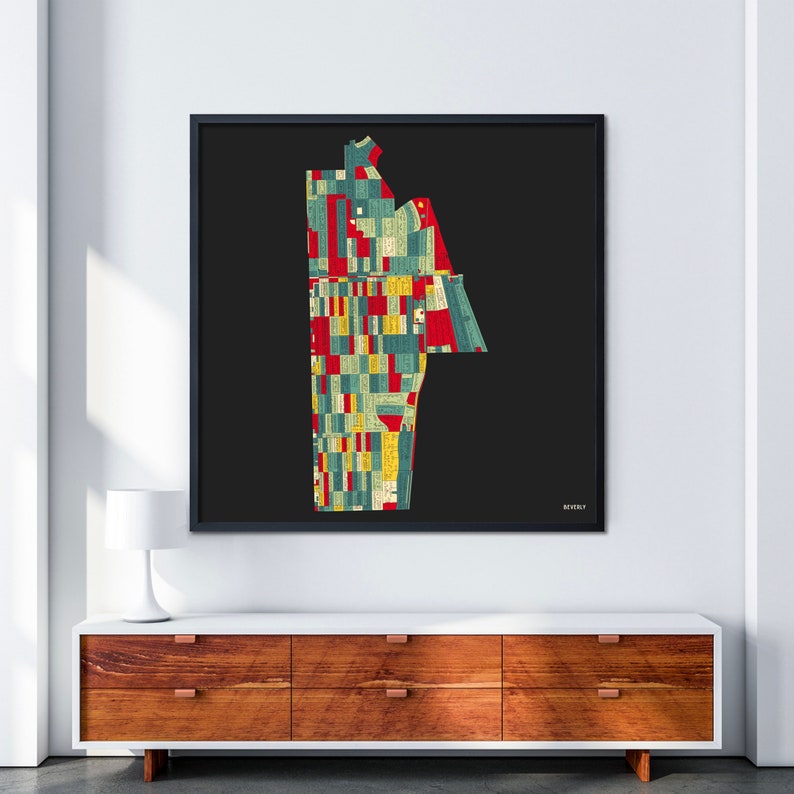 BEVERLY CHICAGO Neighborhood Map Fine Art Giclée Print | Etsy