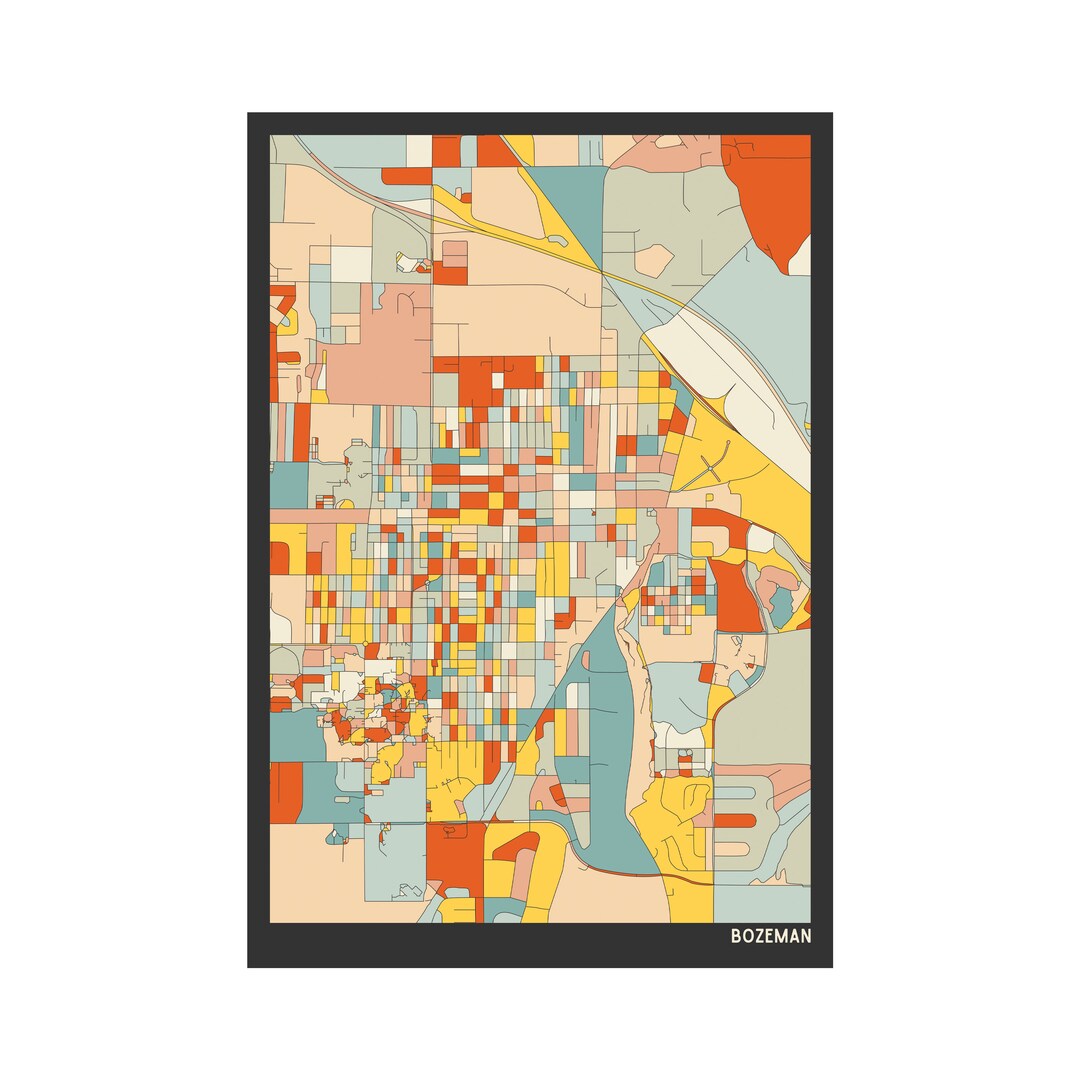 BOZEMAN, Montana, Street Map Fine Art Giclée Print Museum Quality - Etsy