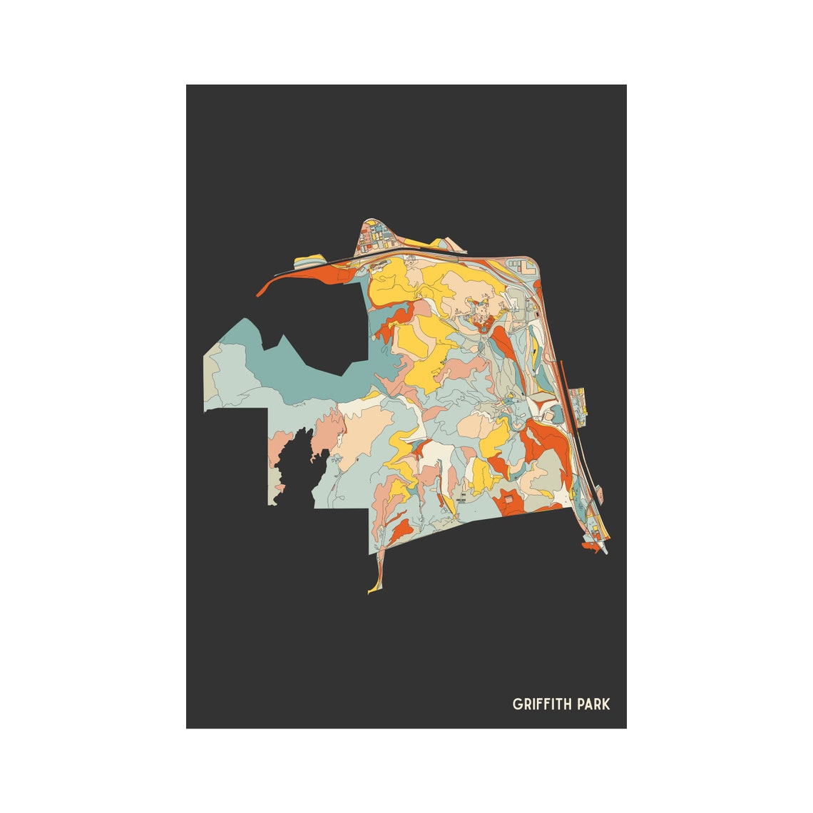 GRIFFITH PARK Los Angeles Map Fine Art Giclée Print Museum - Etsy