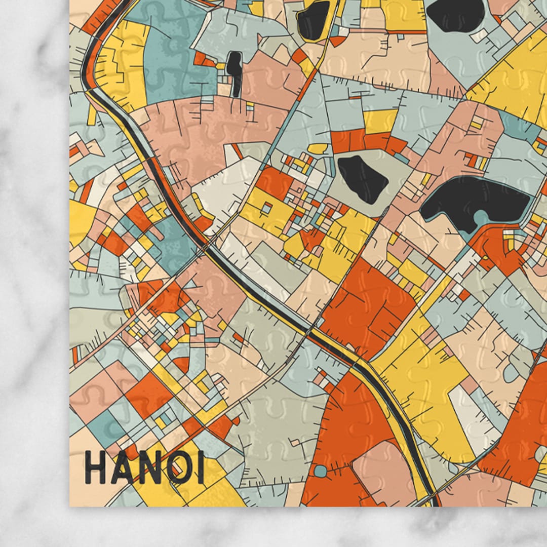 PUZZLE - HANOI, VIETNAM - Street Map - 520 Piece Premium Jigsaw - 20x16 ...