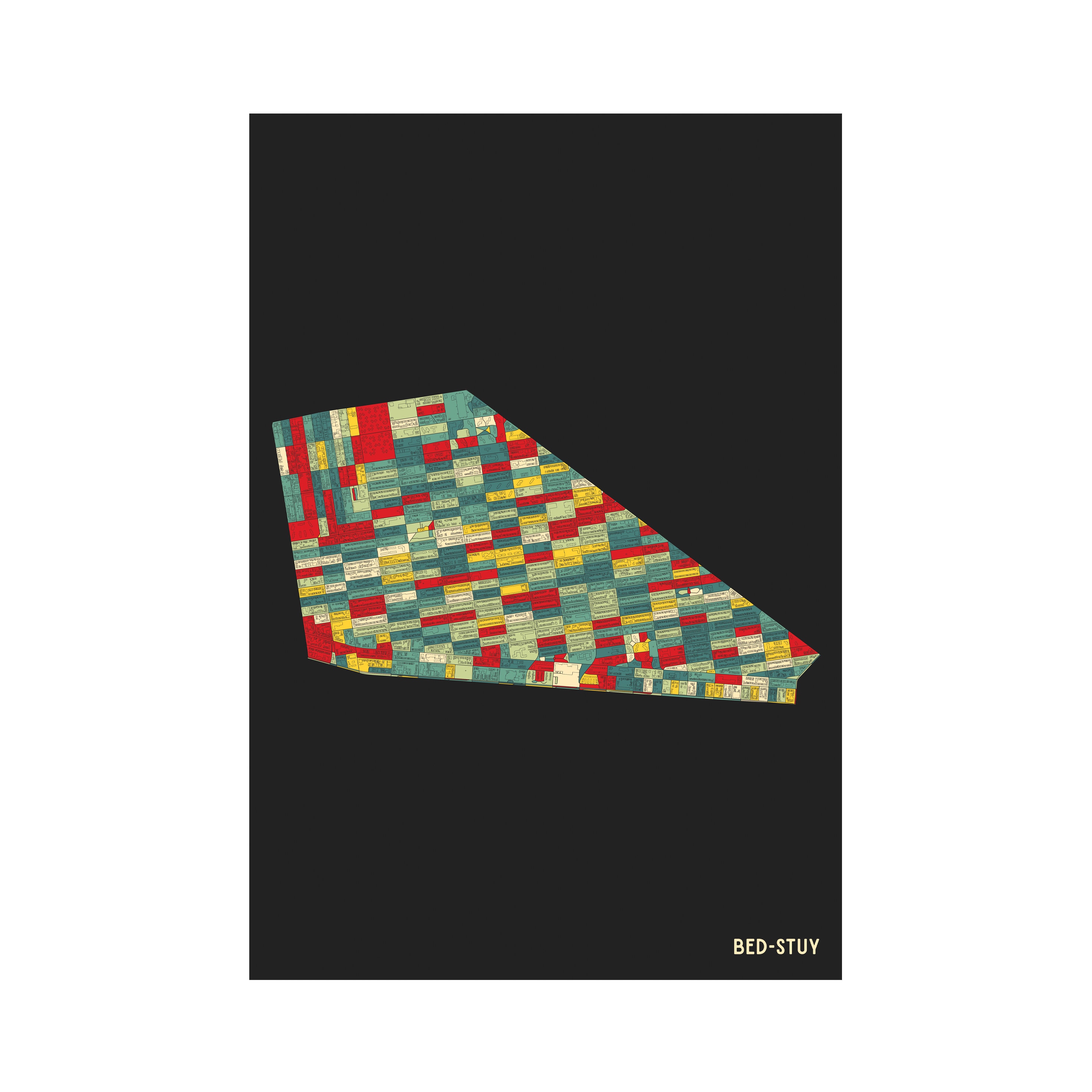 BED-STUY BROOKLYN Map Fine Art Giclée Print Museum Quality | Etsy