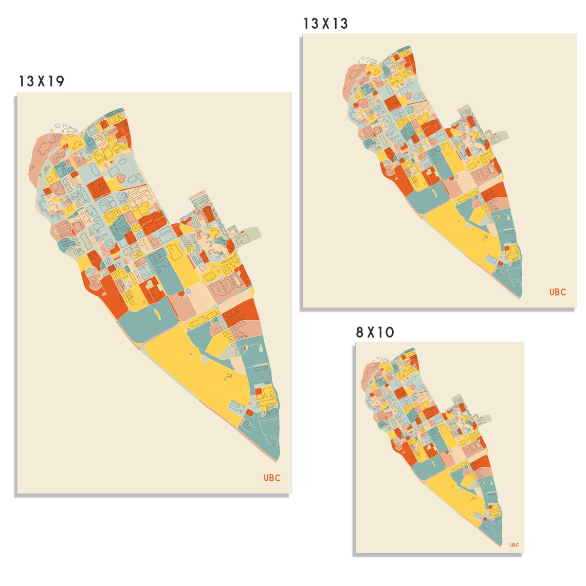 UNIVERSITY of BRITISH COLUMBIA Campus Map vancouver Canada - Etsy