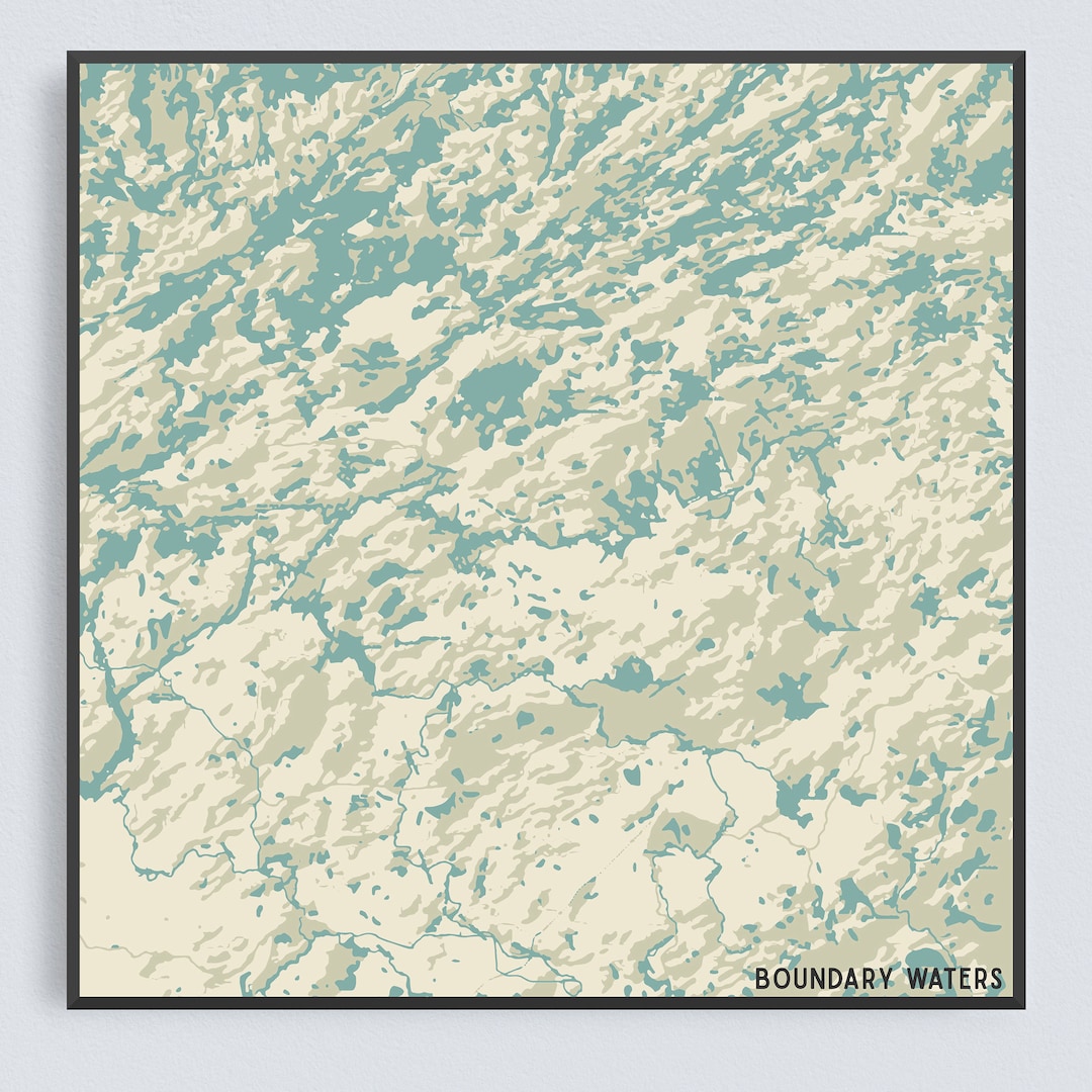BOUNDARY WATERS MAP (minnesota) - Fine Art Giclée Print - Museum ...