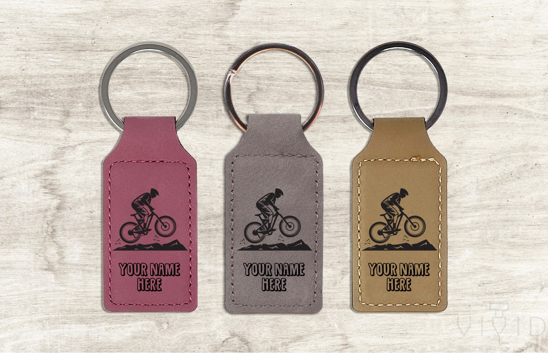 Personalized Mountain Biking Keychain - Custom Gift for Mountain Biker ...