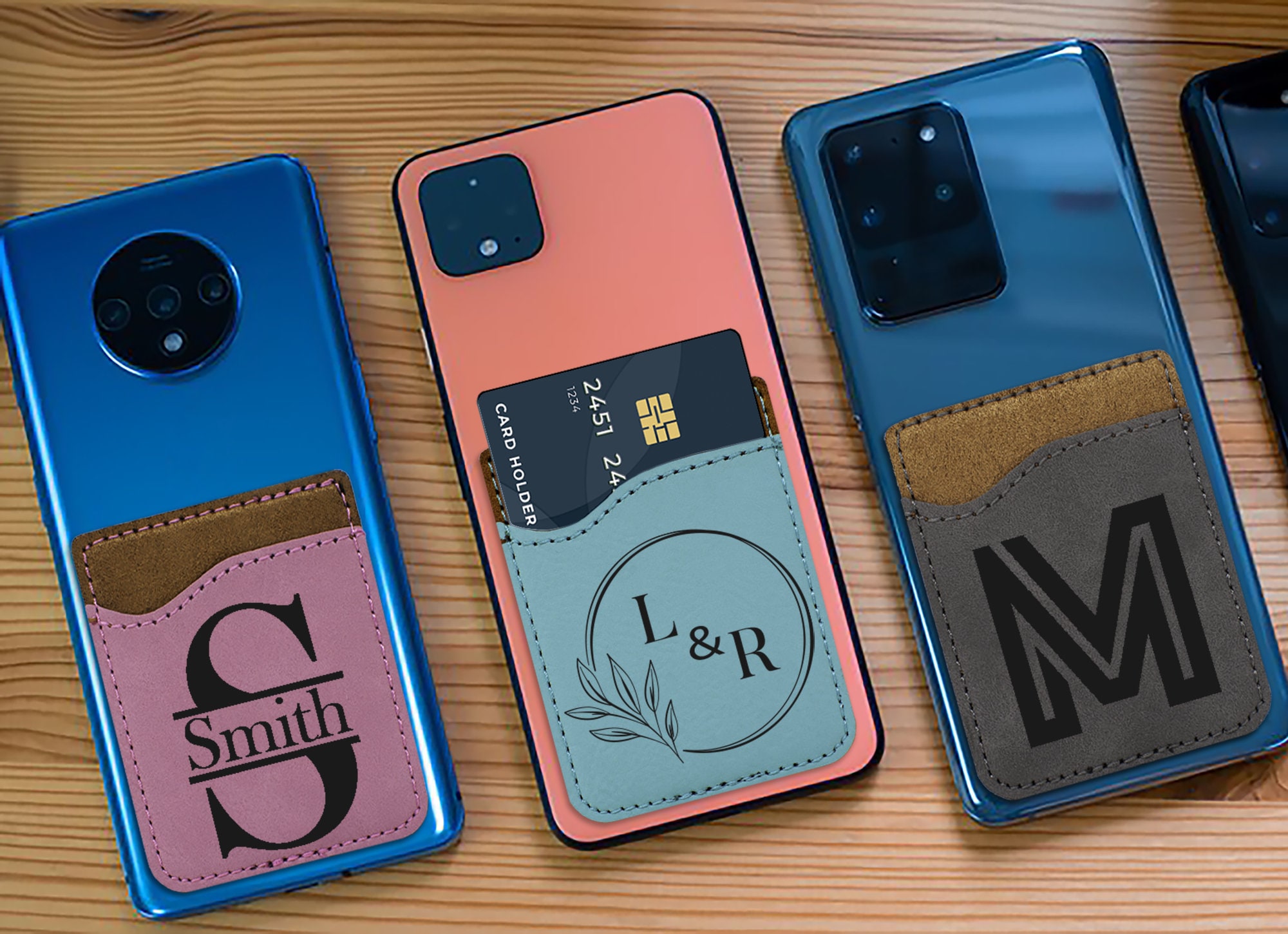 Credit Card Holder for Phone Case Custom Monogrammed Phone - Etsy