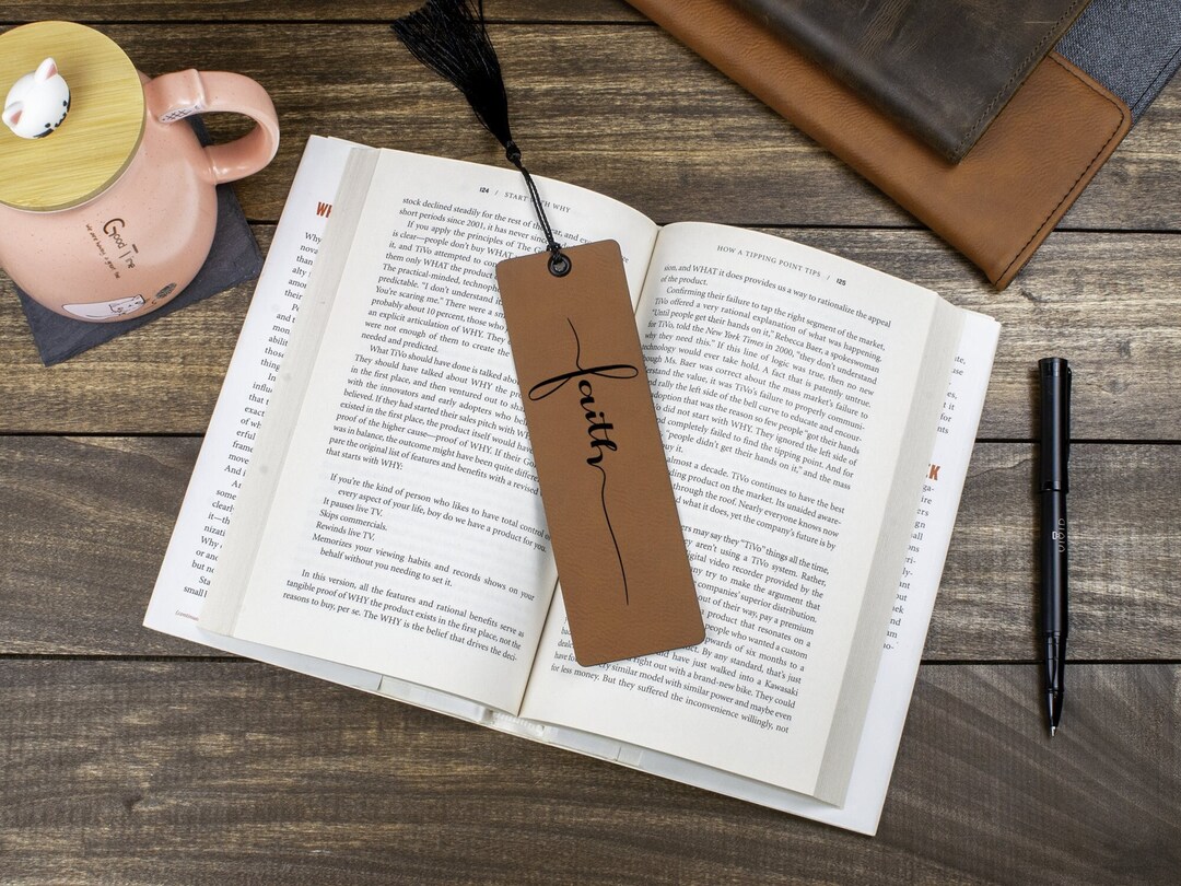 Personalized Leather Faith Bookmark With Cross - Religious Bible ...