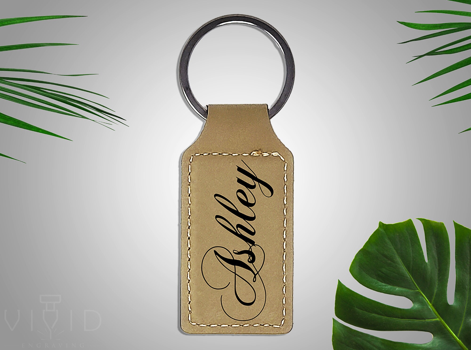 Personalized leather Keychain laser engraved keychain for | Etsy
