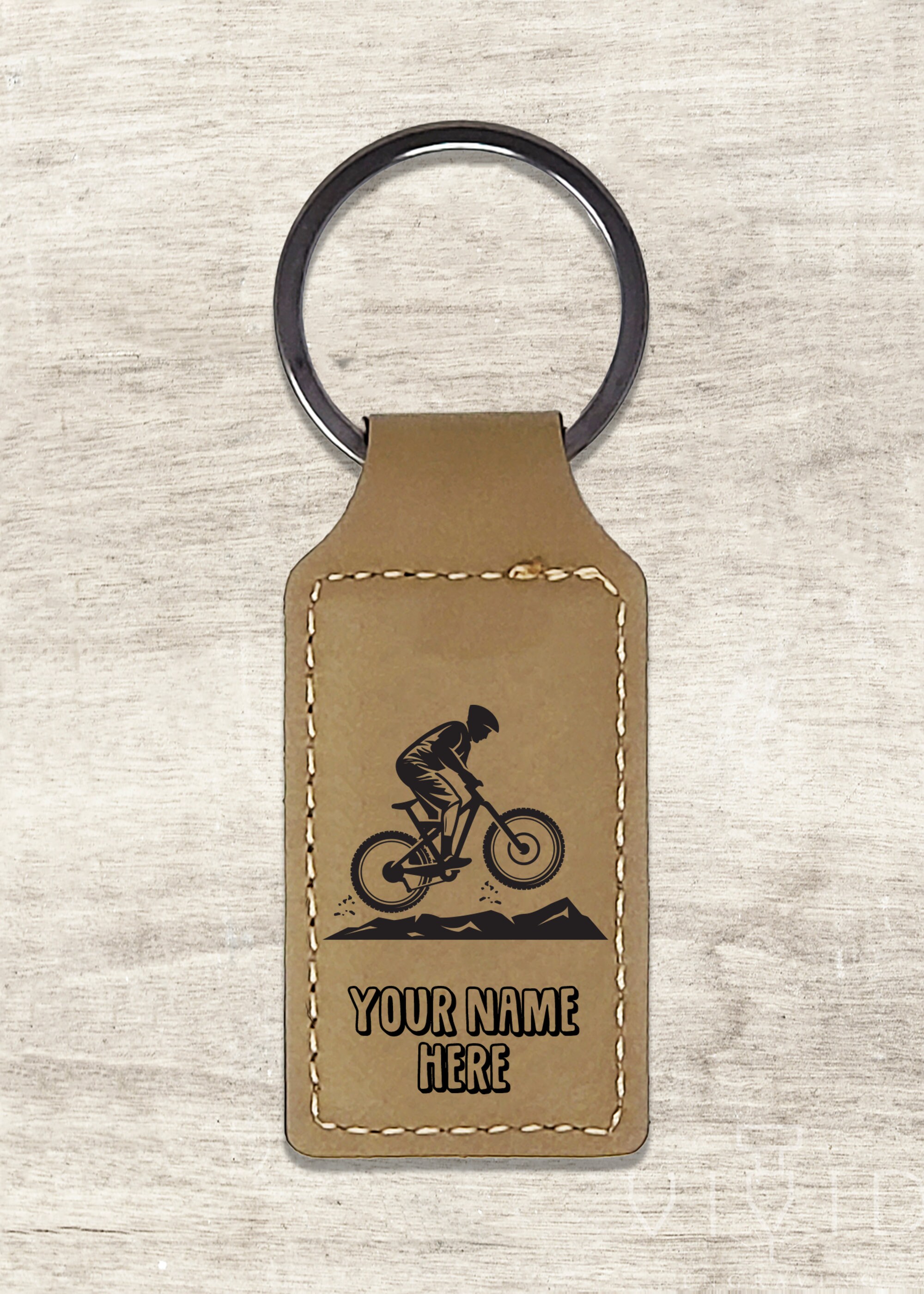 Personalized Mountain Biking Keychain - Custom Gift for Mountain Biker ...