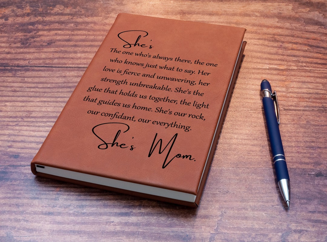 Thoughtful Faux Leather Journal With Quote for Mom Unique Daily ...