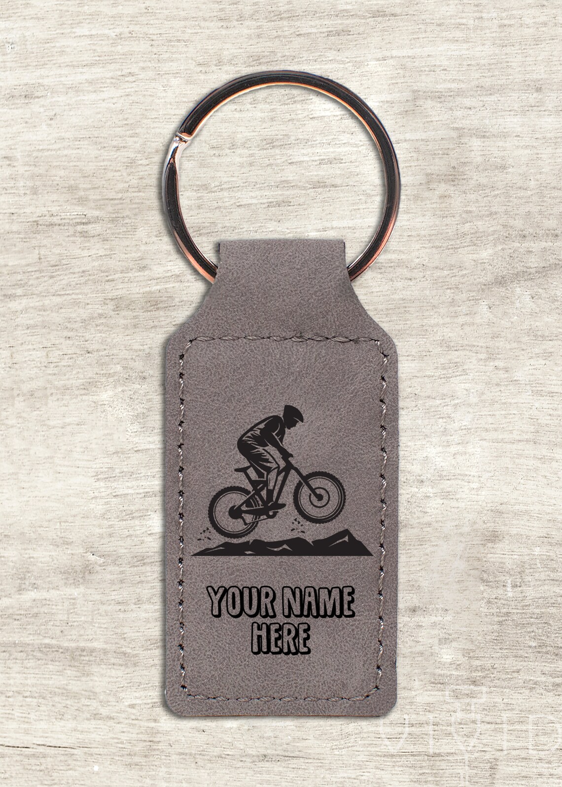 Personalized Mountain Biking Keychain - Custom Gift for Mountain Biker ...