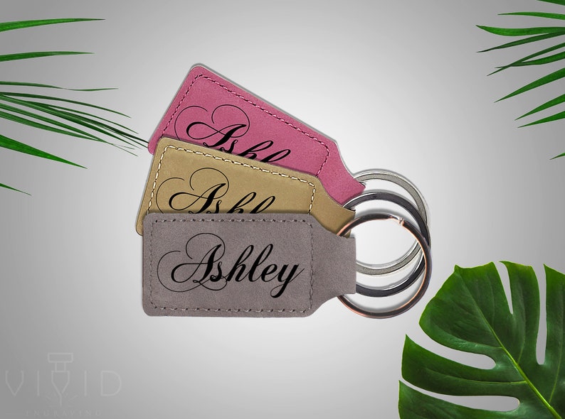 Personalized Leather Keychain Laser Engraved Keychain for - Etsy