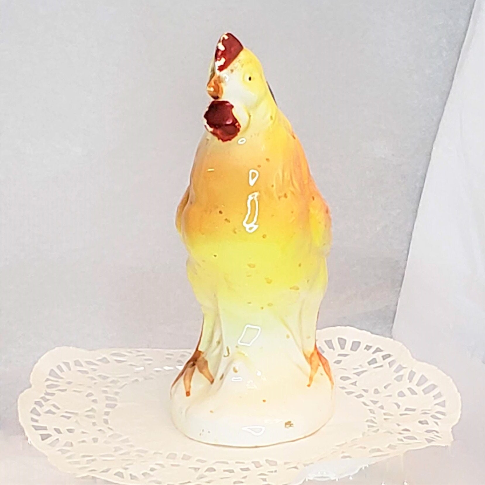 Cold Painted Yellow Hen Chicken Porcelain Figurine Made in Japan - Etsy