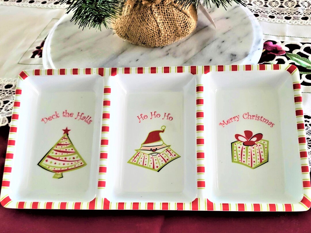 Melamine 3 Section Christmas Candy Tray - Etsy