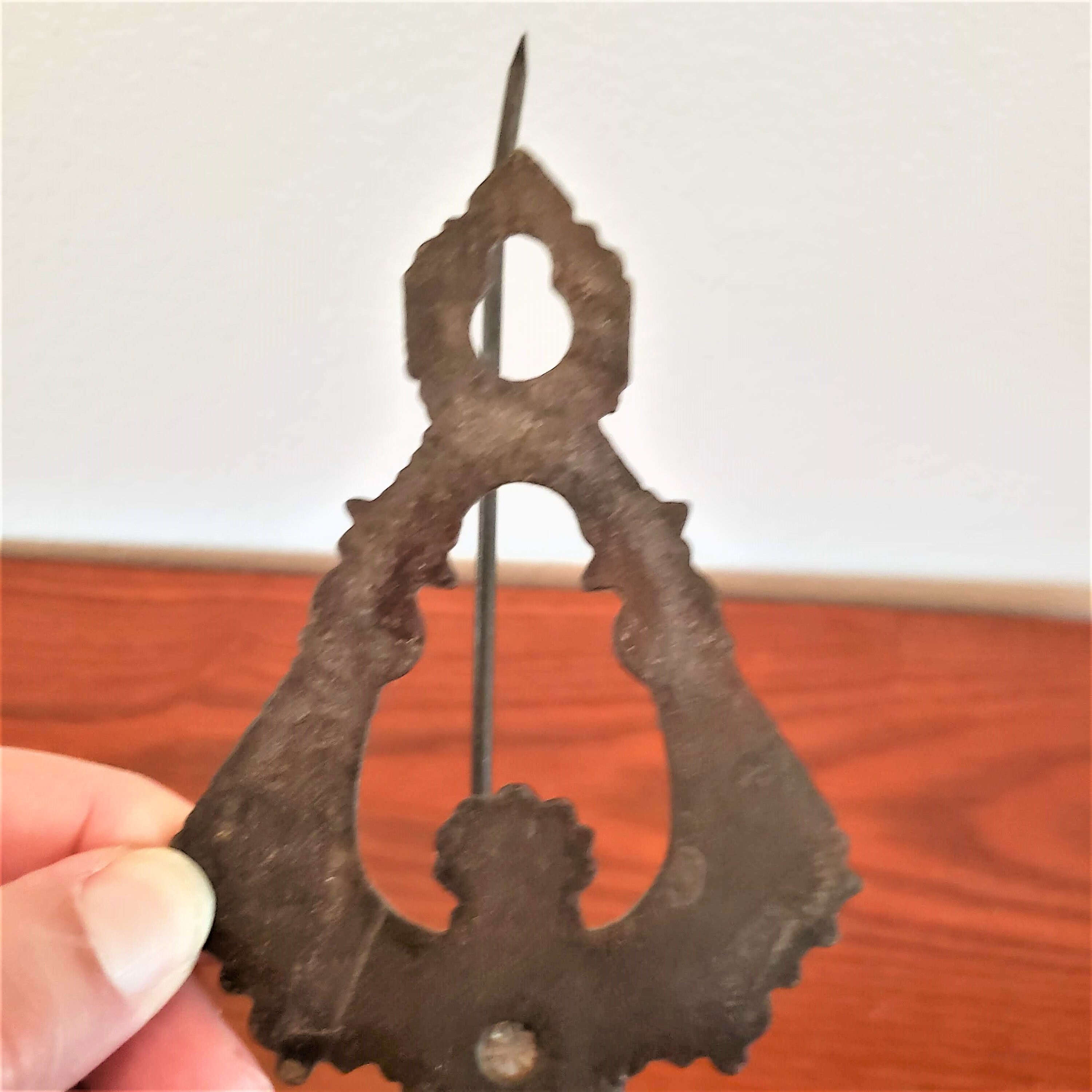 Antique Wrought Iron Wall Mount Bill Receipt or Note Spike - Etsy
