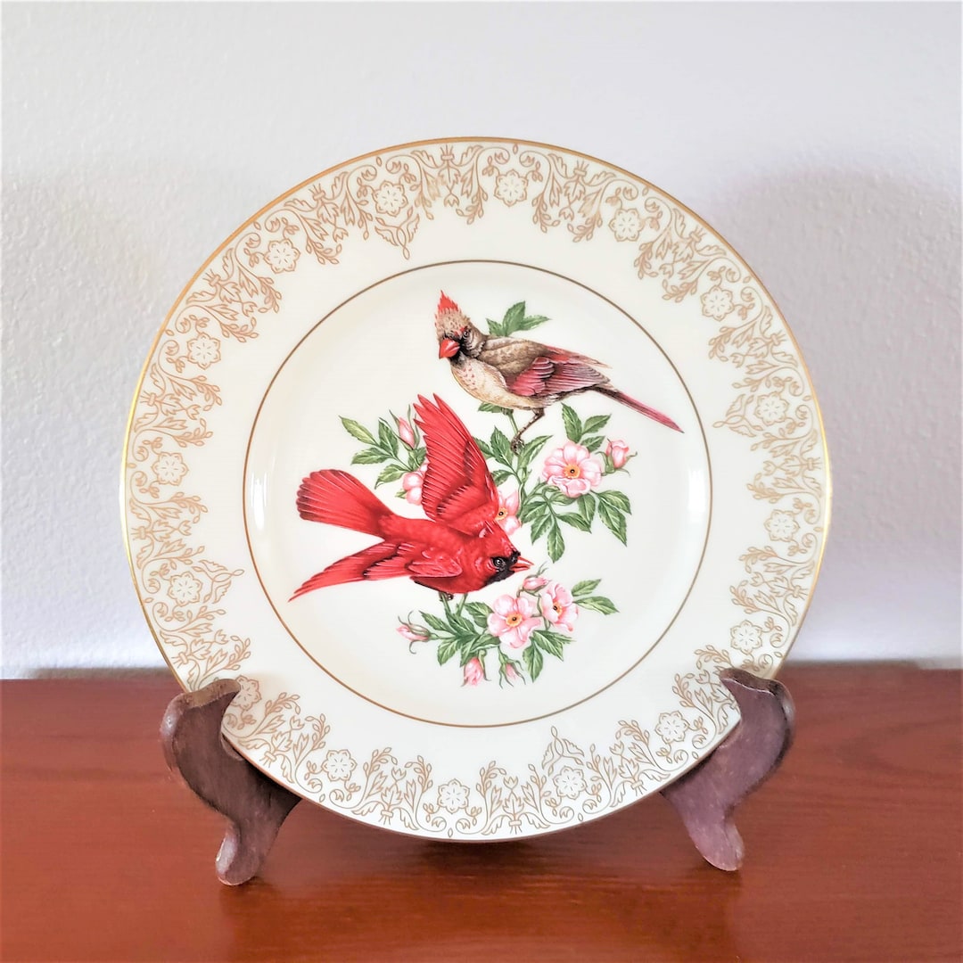 Cardinal 8 1/4" Fine Ivory China Plate From the Lenox Garden Bird Plate ...