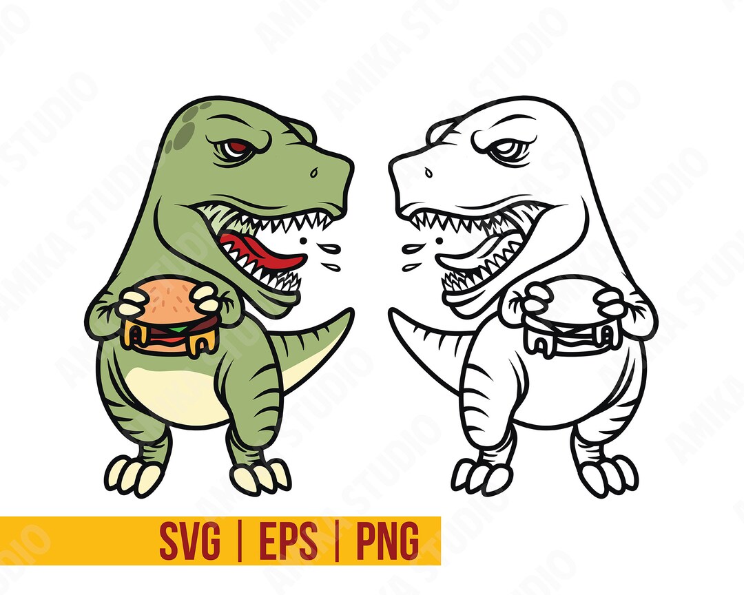 Dinosaur Burger SVG, Dinosaur Burger, Dino Love Burger Cricut, Dinosaur ...