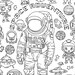 Giant Space Adventure Coloring Poster, Giant Coloring Poster, Doodle ...