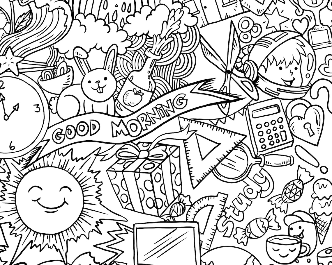 Coloring Poster Giant Coloring Poster Doodle Doodle - Etsy Canada