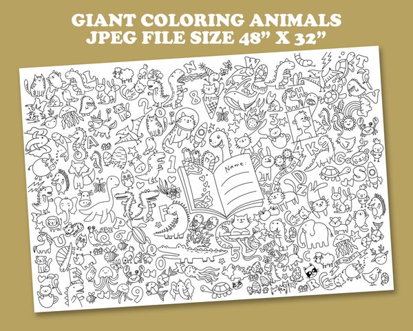 Coloring Poster, Giant Coloring Poster, Doodle, Doodle Coloring ...