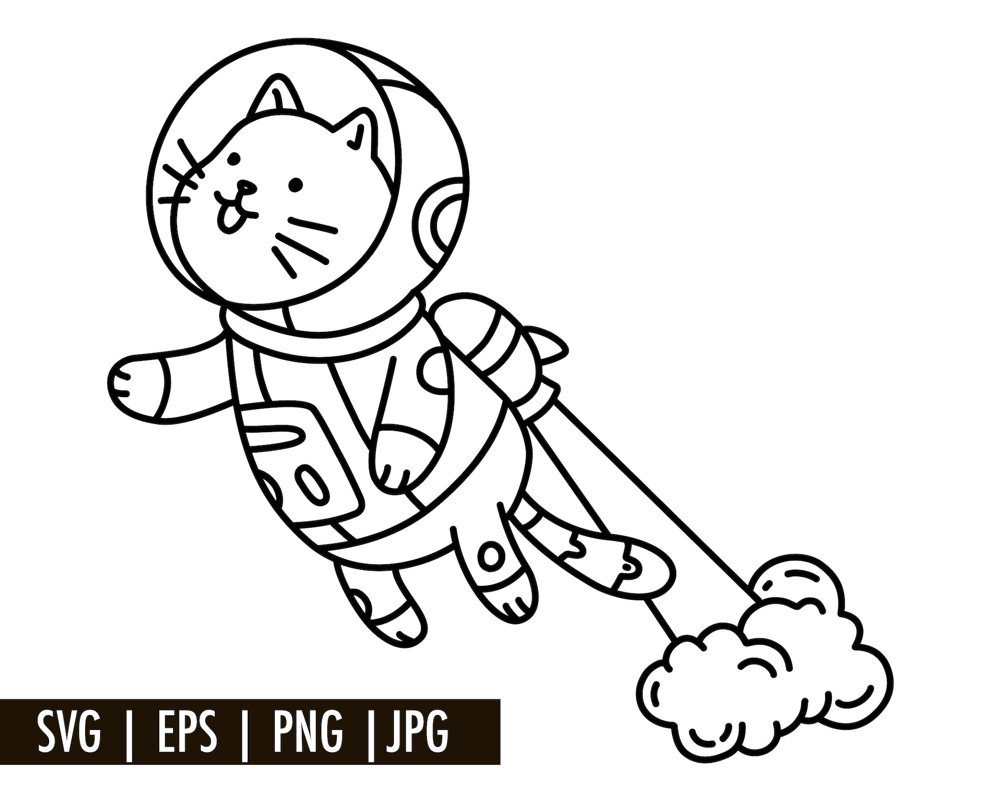 SVG File Cat Astronaut, Clipart for Cricut/silhouette/vinyl Cut Machine ...