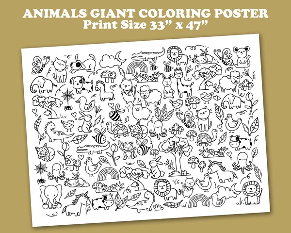 Coloring Poster, Giant Coloring Poster, Doodle, Doodle Coloring ...
