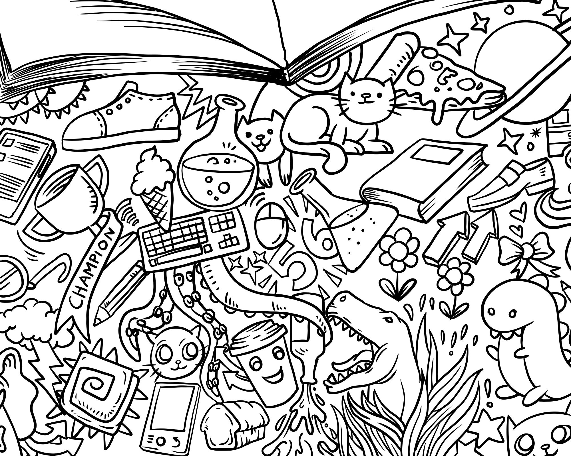 Coloring Poster, Giant Coloring Poster, Doodle, Doodle Coloring ...