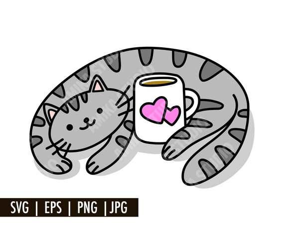 Coffee Cat SVG Cat Svg Coffee Svg Coffee Cat Coffee Svg - Etsy