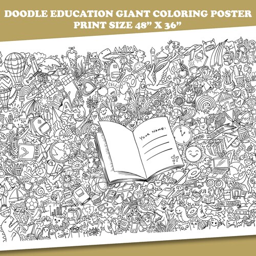 Coloring Poster Giant Coloring Poster Coloring for Kids Fun - Etsy