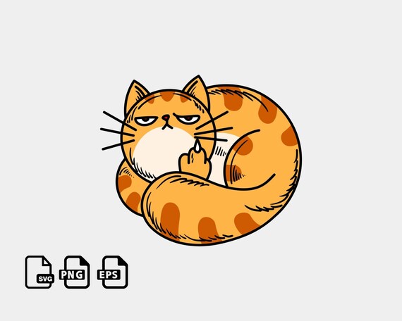 Cat Middle Finger Svg Cat Svg Cute Cat Svg Fuck Svg Cat - Etsy