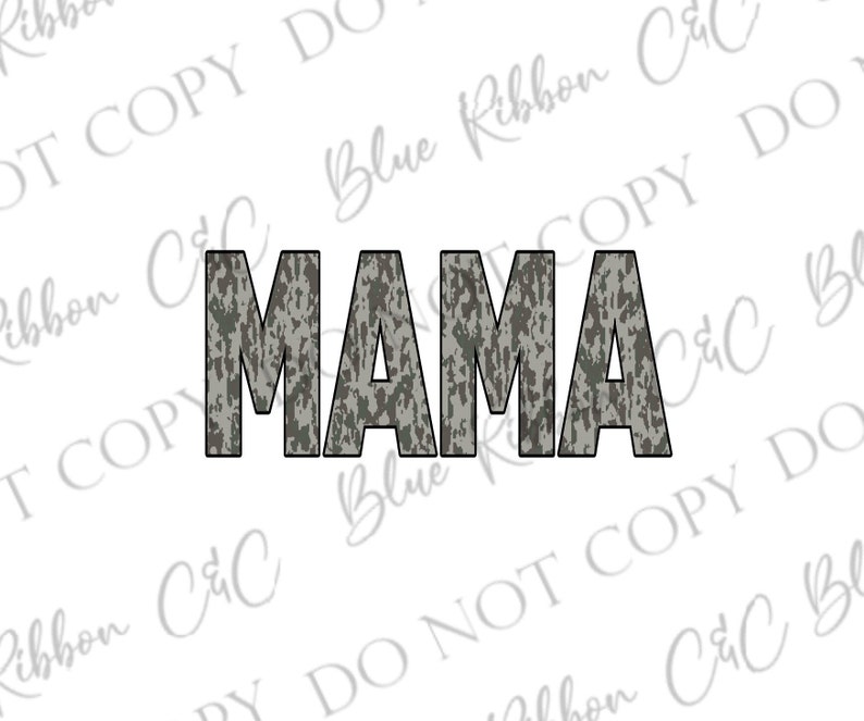 Camo Mama Block Letters DTF Transfer: Ready to Press - Etsy