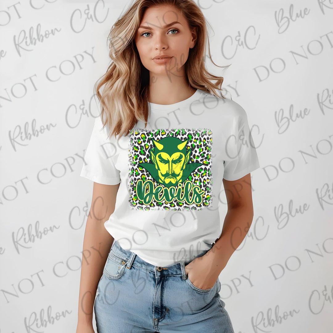 Devils Leopard Print Mascot DTF Transfer: Ready to Press - Etsy