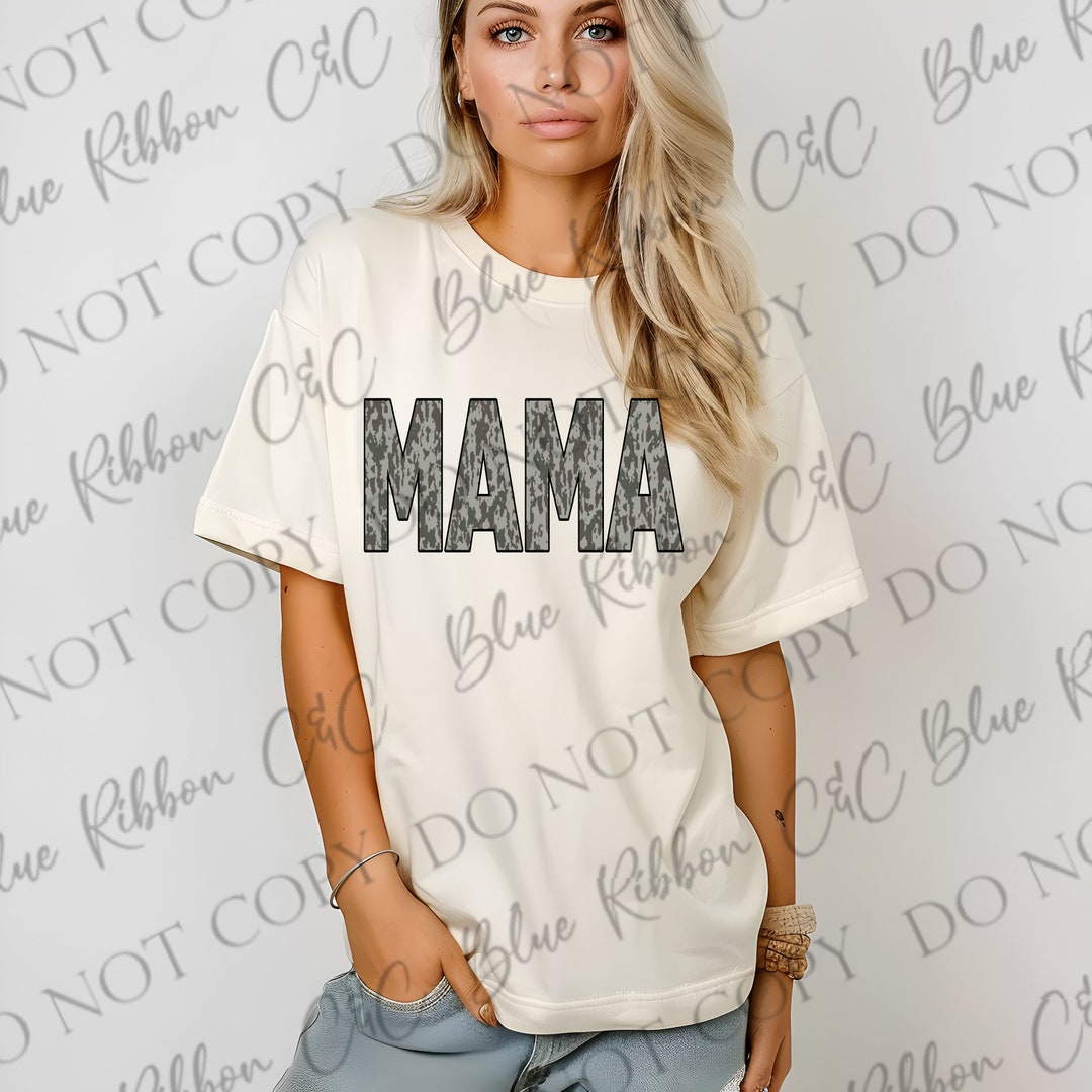 Camo Mama Block Letters DTF Transfer: Ready to Press - Etsy