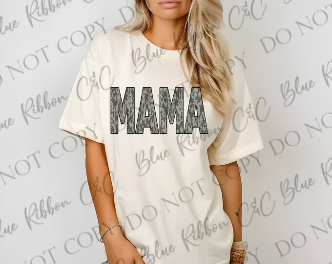 Camo Mama Block Letters DTF Transfer | Trendy DTF Transfer | Ready to ...