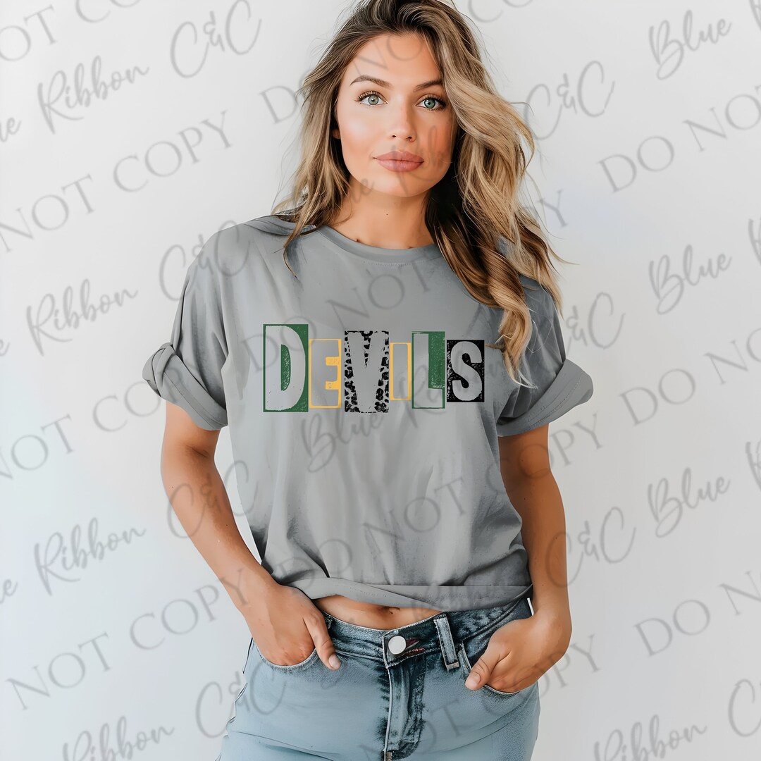 Devils Leopard Print Mascot DTF Transfer: Ready to Press - Etsy