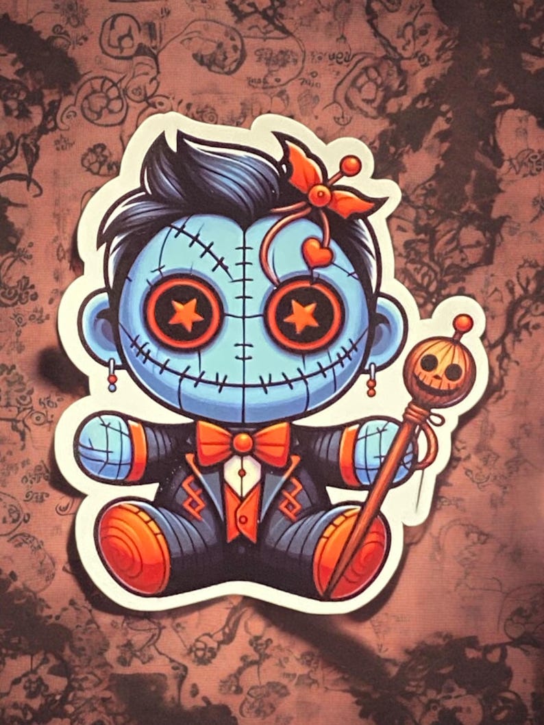 Cute Voodoo Doll Sticker, Halloween Sticker - Etsy