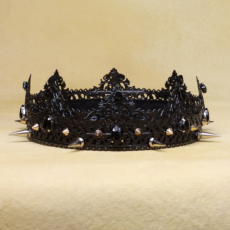 Spiked Crown dramatic headpiece costume accessory black | Etsy