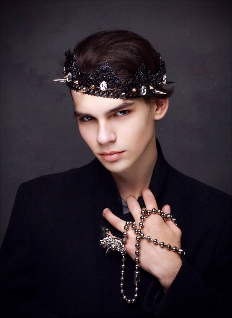 Steampunk Crown Goth Crown Black Crown Spiked Crown | Etsy