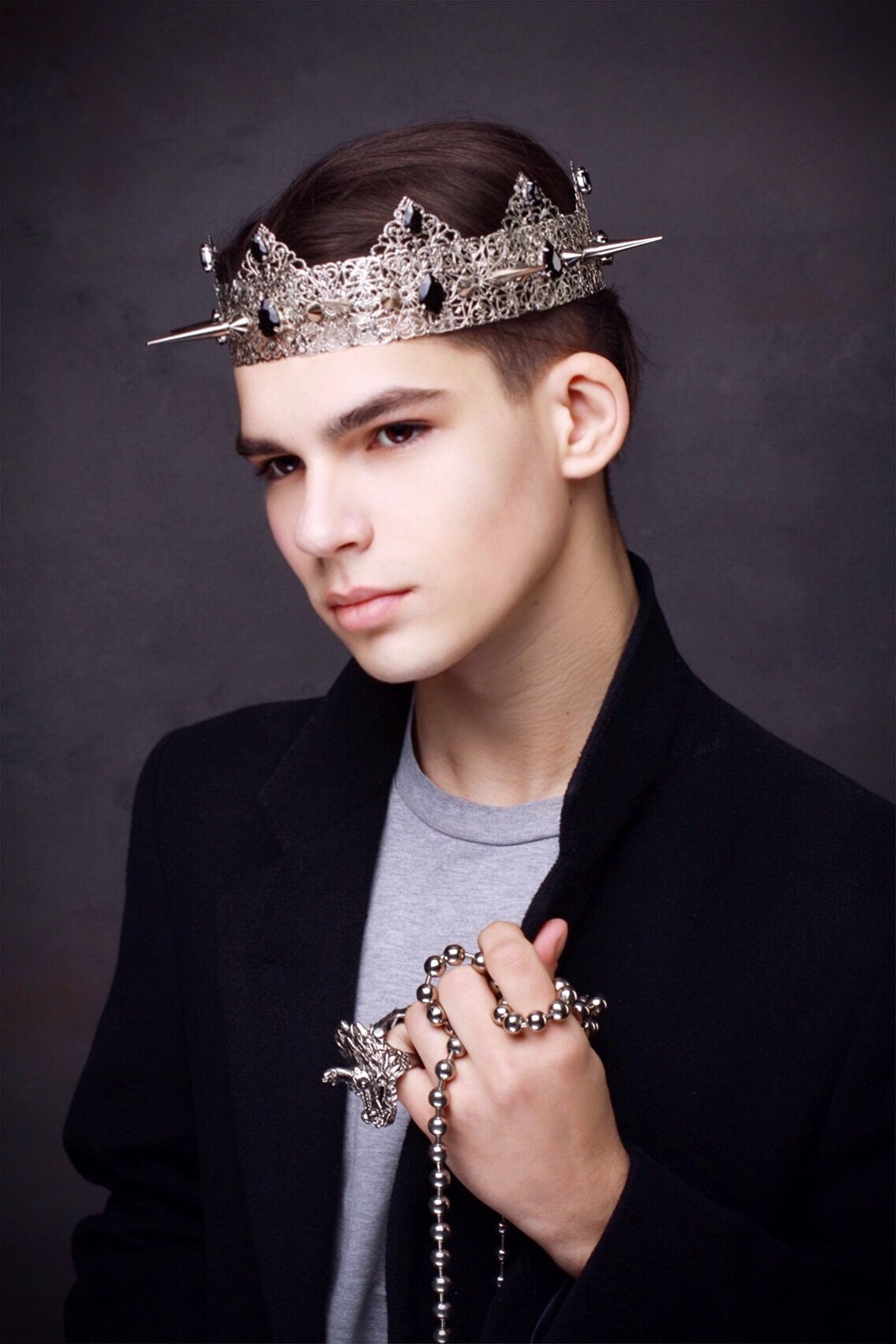 Spiked Crown Spiked Men's Crown King Crown Male Crown | Etsy