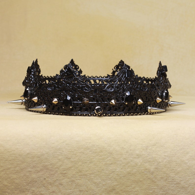Spiked Crown dramatic headpiece costume accessory black | Etsy