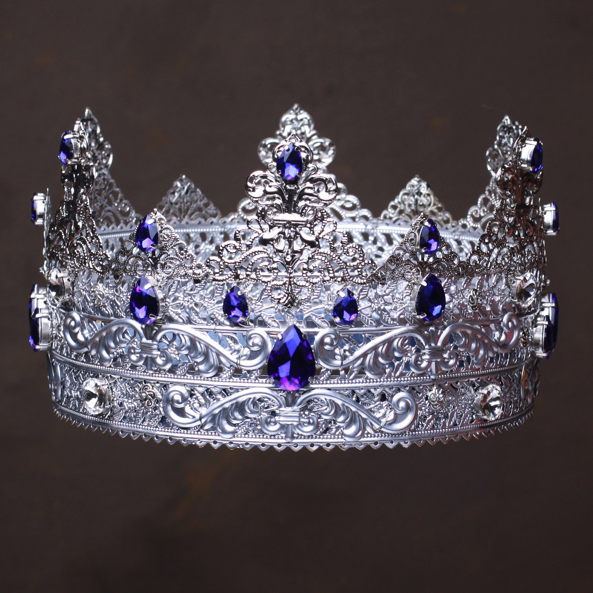 BAYARD King Crown Silver High Crown King Costume Headpiece | Etsy