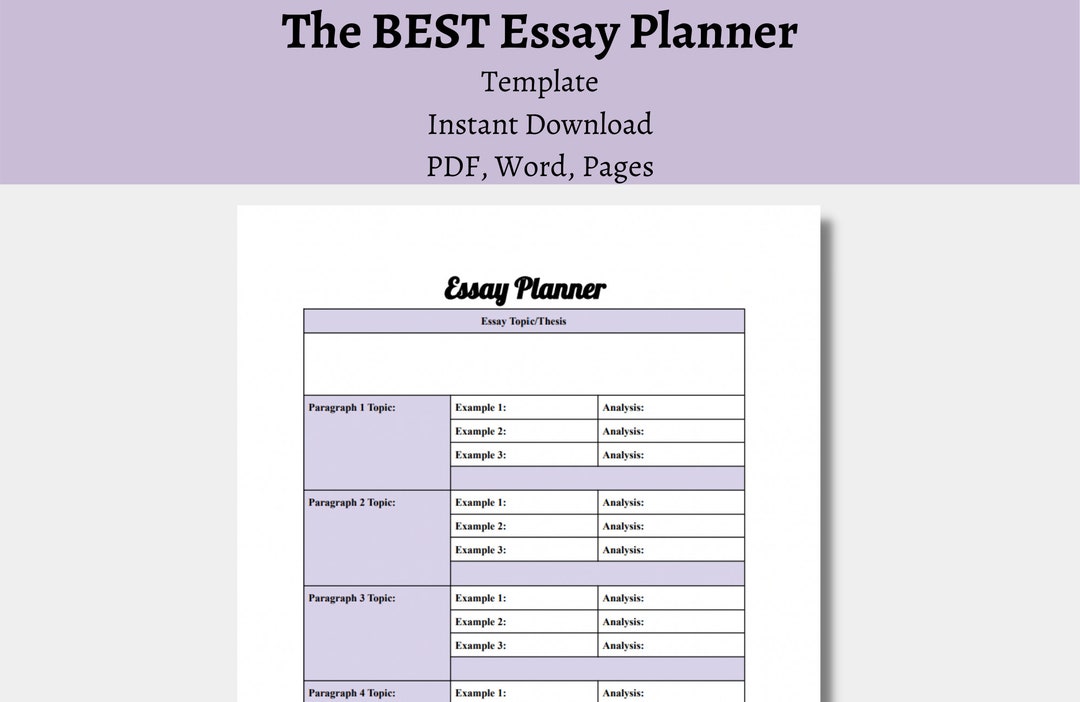 ESSAY PLANNER Made by a Teacher - College and High School - Academic ...