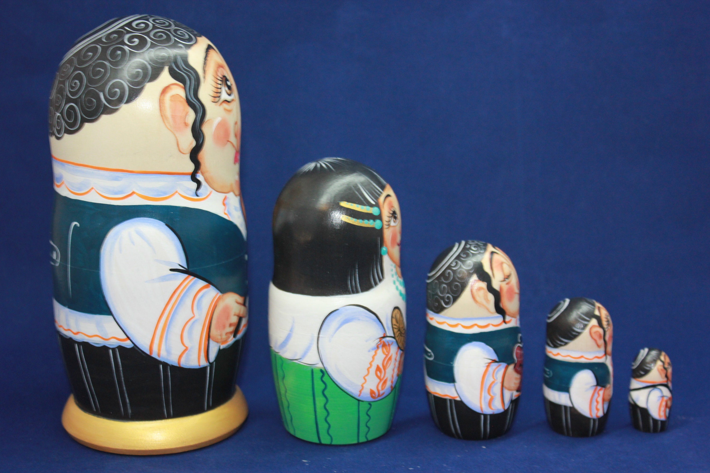 Jewish Family Nesting Doll 7 Hand Painted 5 Pieces - Etsy