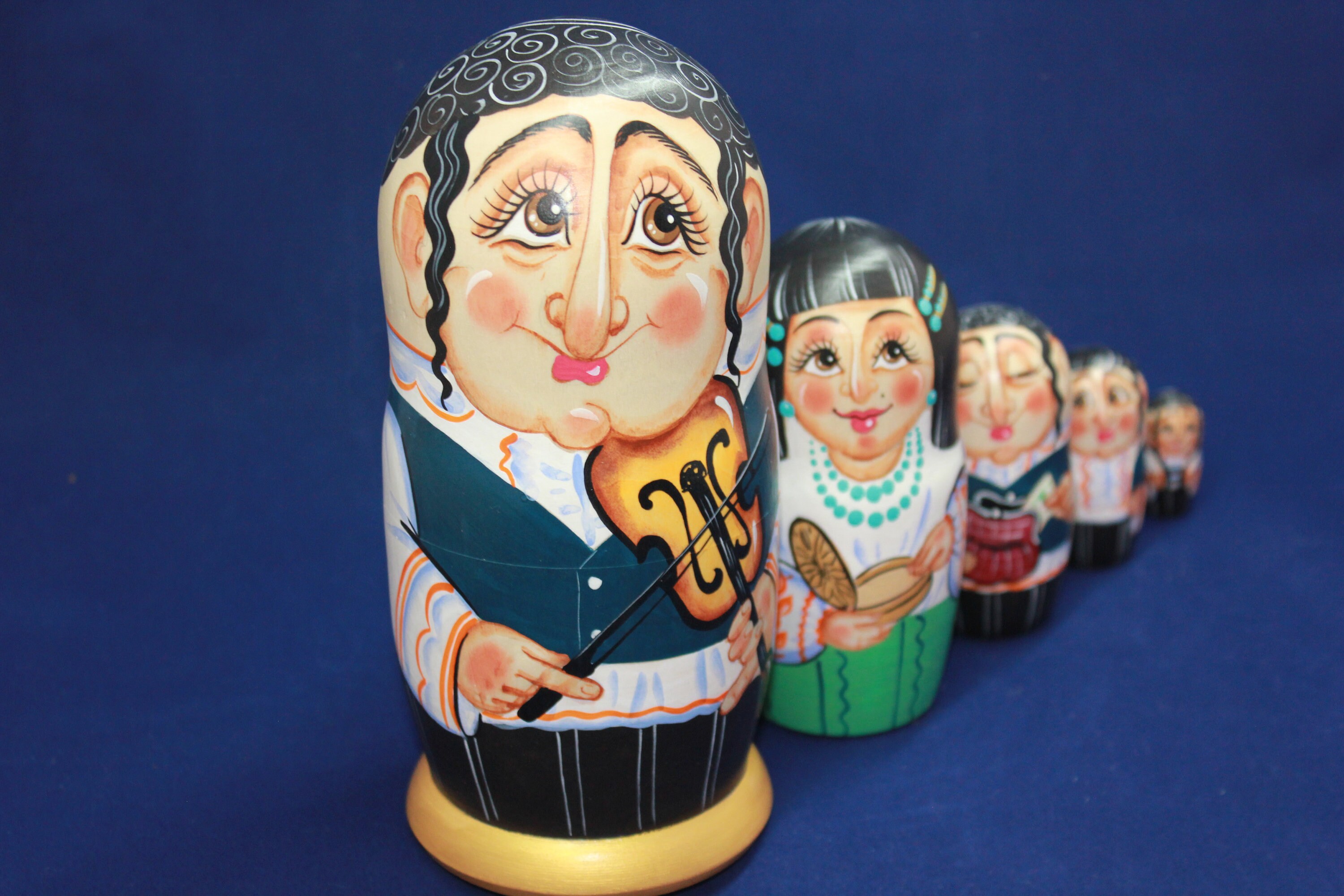 Jewish Family Nesting Doll 7 Hand Painted 5 Pieces | Etsy