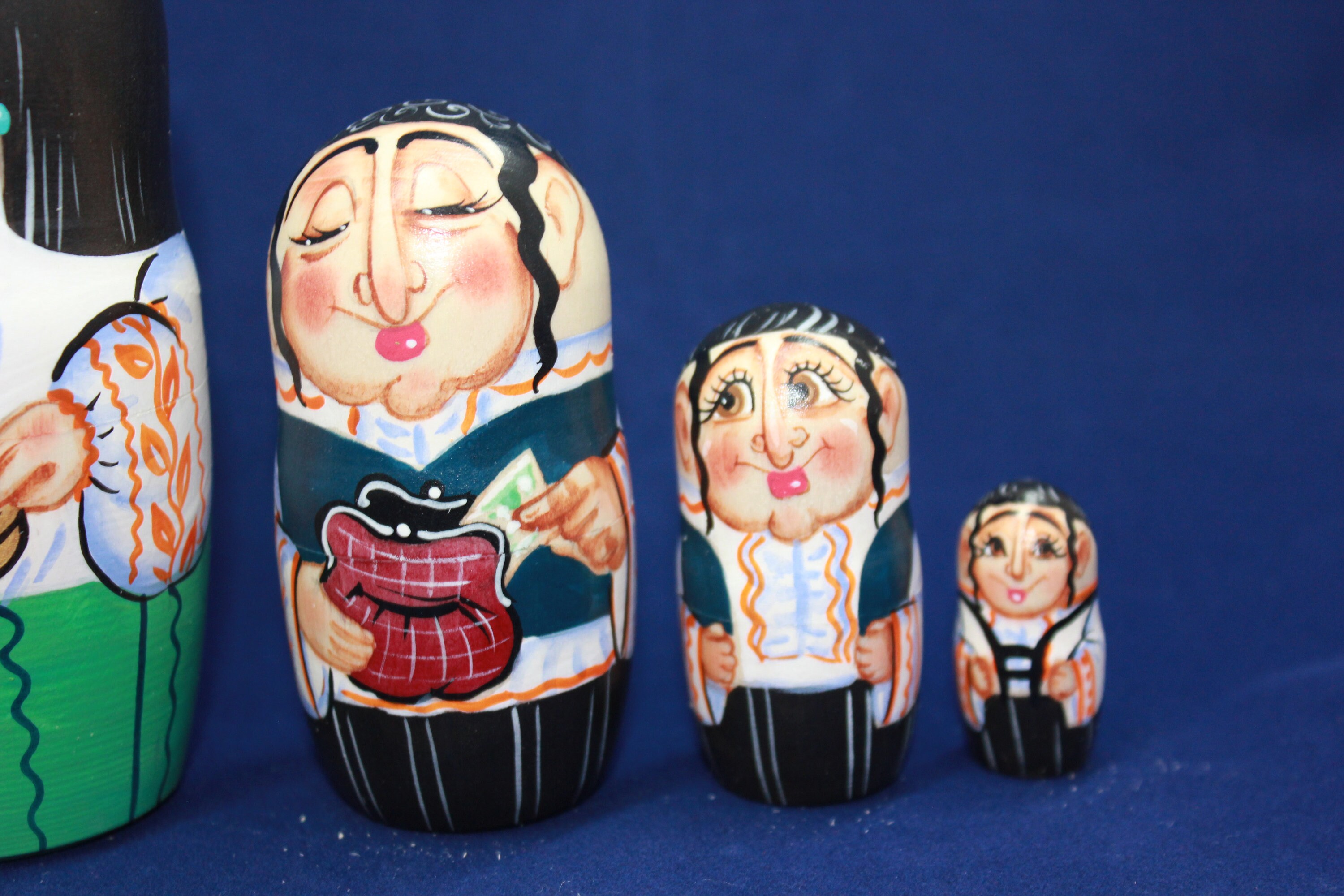 Jewish Family Nesting Doll 7 Hand Painted 5 Pieces - Etsy