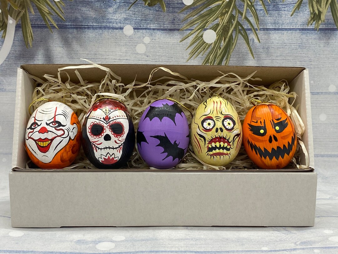 Halloween Decorations Wooden Hand Painted Set of 5 Pieces Christmas ...