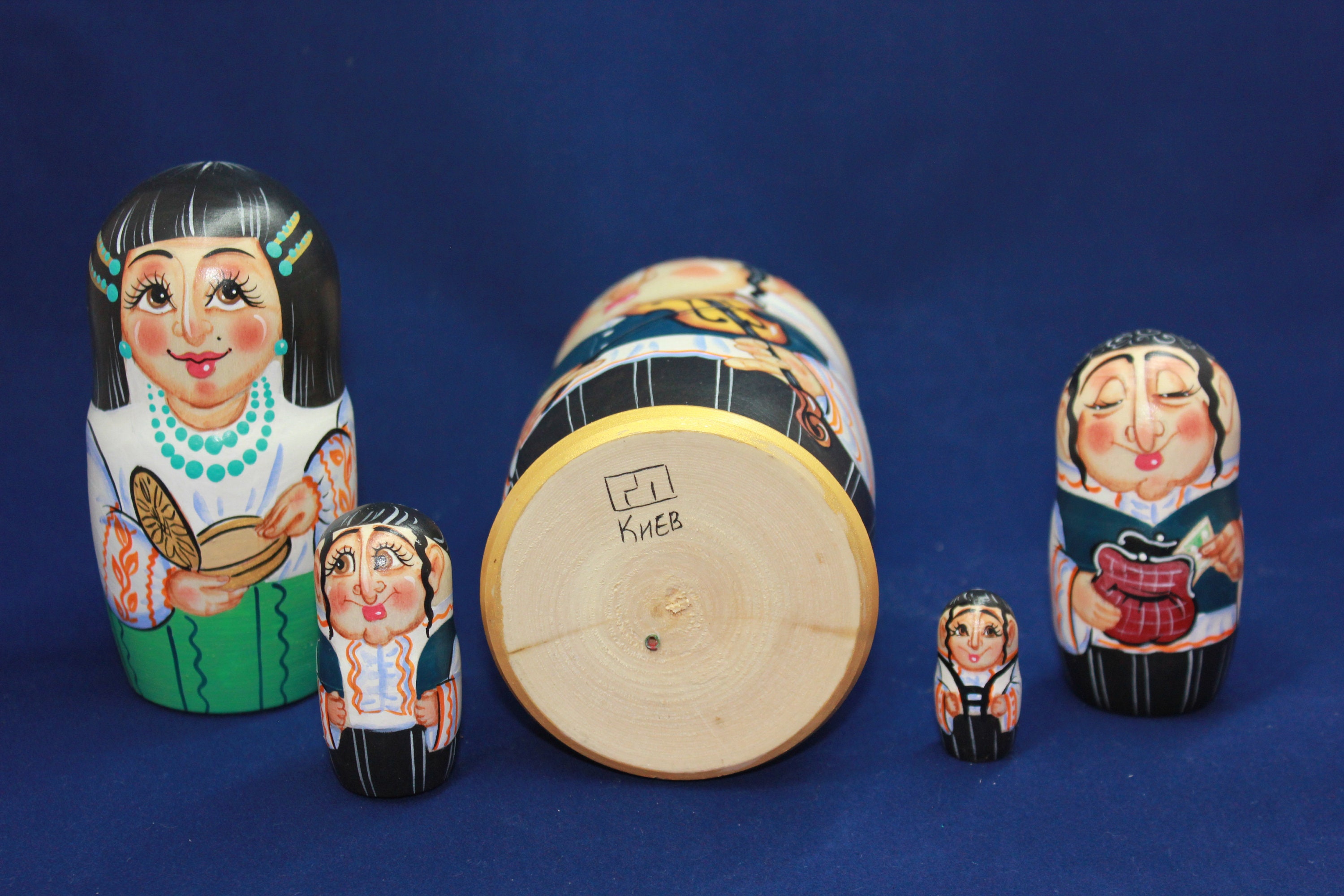 Jewish Family Nesting Doll 7 Hand Painted 5 Pieces - Etsy
